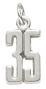 Rembrandt Charms Number 35 Charm, Sterling Silver