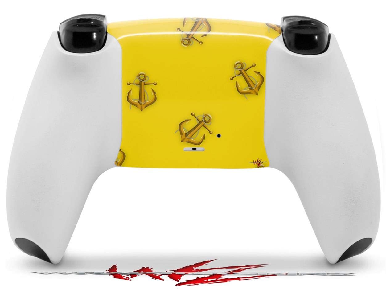 WraptorSkinz Skin Wrap compatible with Sony PS5 DualSense Controller Anchors Away Yellow (CONTROLLER NOT INCLUDED)