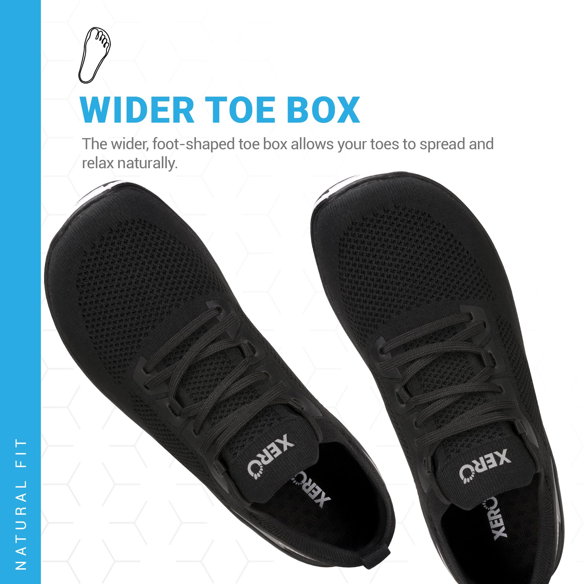 Xero Shoes Barefoot Nexus Knit Shoes for Women | Athleisure Sneaker, Minimalist, Zero Drop, Minimalist Women's Shoes | Black, Size 7.5