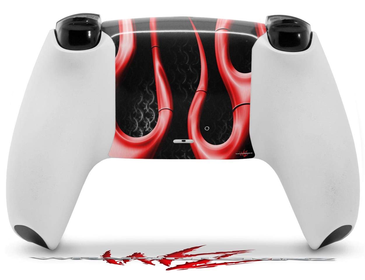 WraptorSkinz Skin Wrap compatible with Sony PS5 DualSense Controller Metal Flames Red (CONTROLLER NOT INCLUDED)