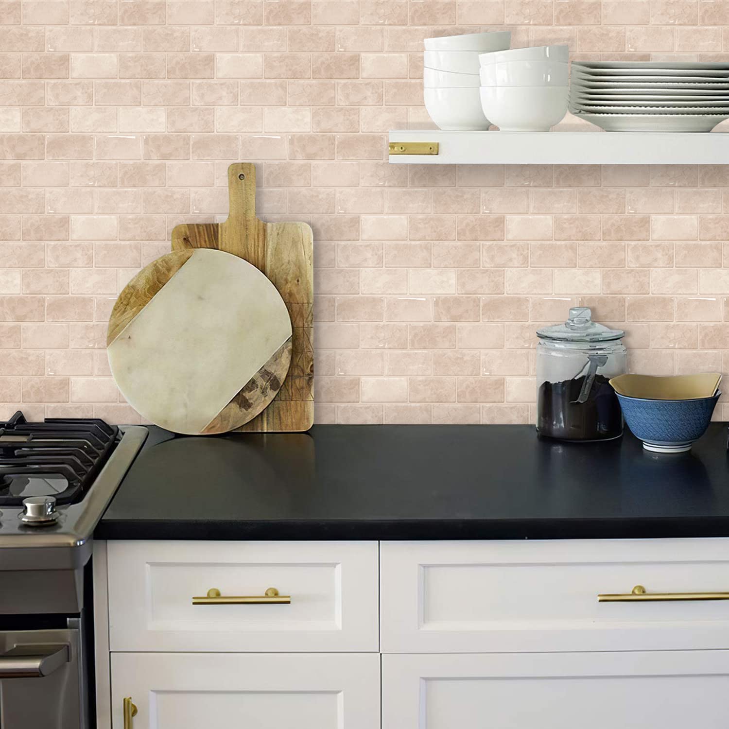 STICKGOO 10-Sheet Peel and Stick Subway Tile Backsplash, 13"x 12" Kitchen Backsplash Peel and Stick Tiles 3D Wall Panels