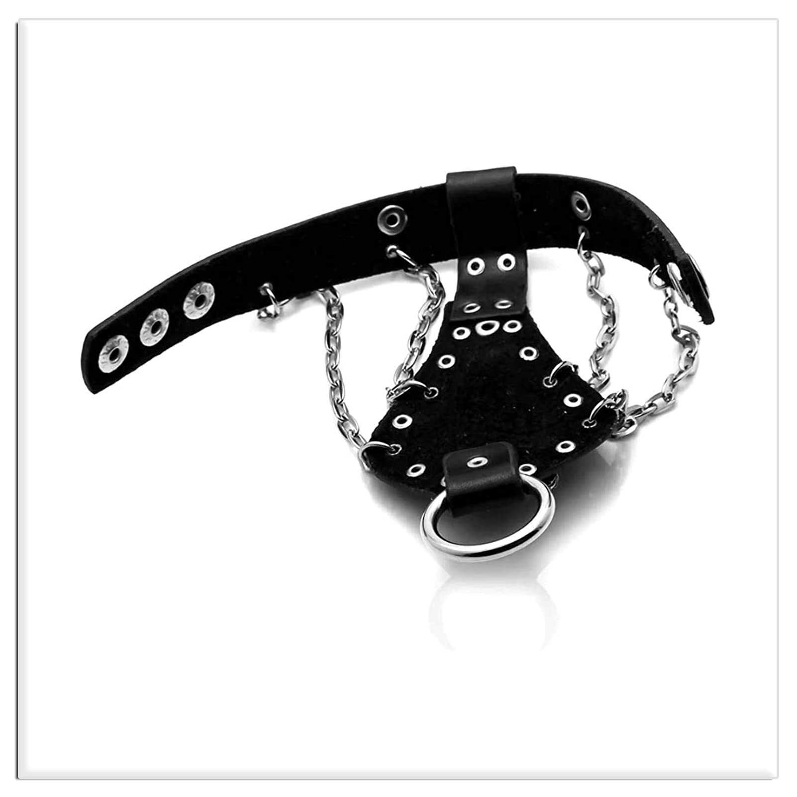 Xusamss Punk Rock Alloy Skull Hand Rivet Chain Cuff Bracelet,7"-8"