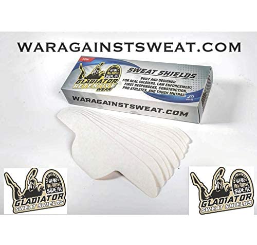 Sweat Shields, (20 Pack) Absorbent Sweat PAD for Headwear, Hardhat, Helmet, Headband, Sweatband, Hat Liner for Absorbing Sweat and Hat Preservation