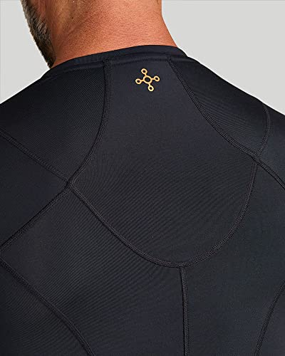 Tommie Copper Men's Pro-Grade Shoulder Support Shirt I UPF 50, Breathable, Long Sleeve Compression Shirt for Upper Body & Posture Support - Black - Medium