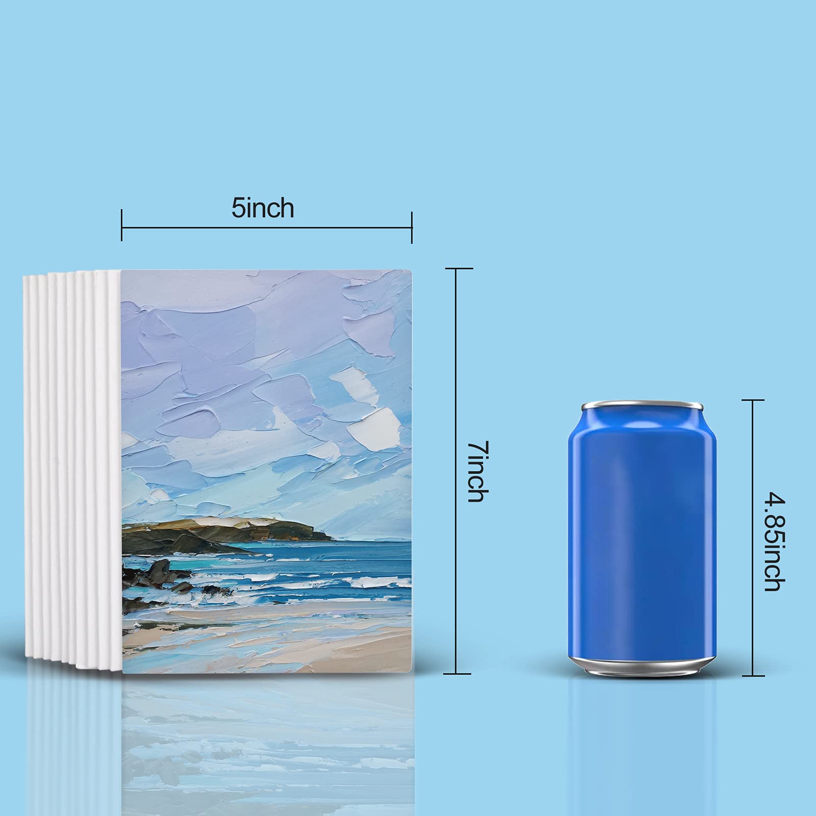 Simetufy 42 Pack 5x7 Inch Canvas Boards for Painting,10 oz Pre-Primed Canvas Panels Acid-Free 100% Cotton Small Canvases Blank Flat Canvas for Acrylics Oil Watercolor Paints