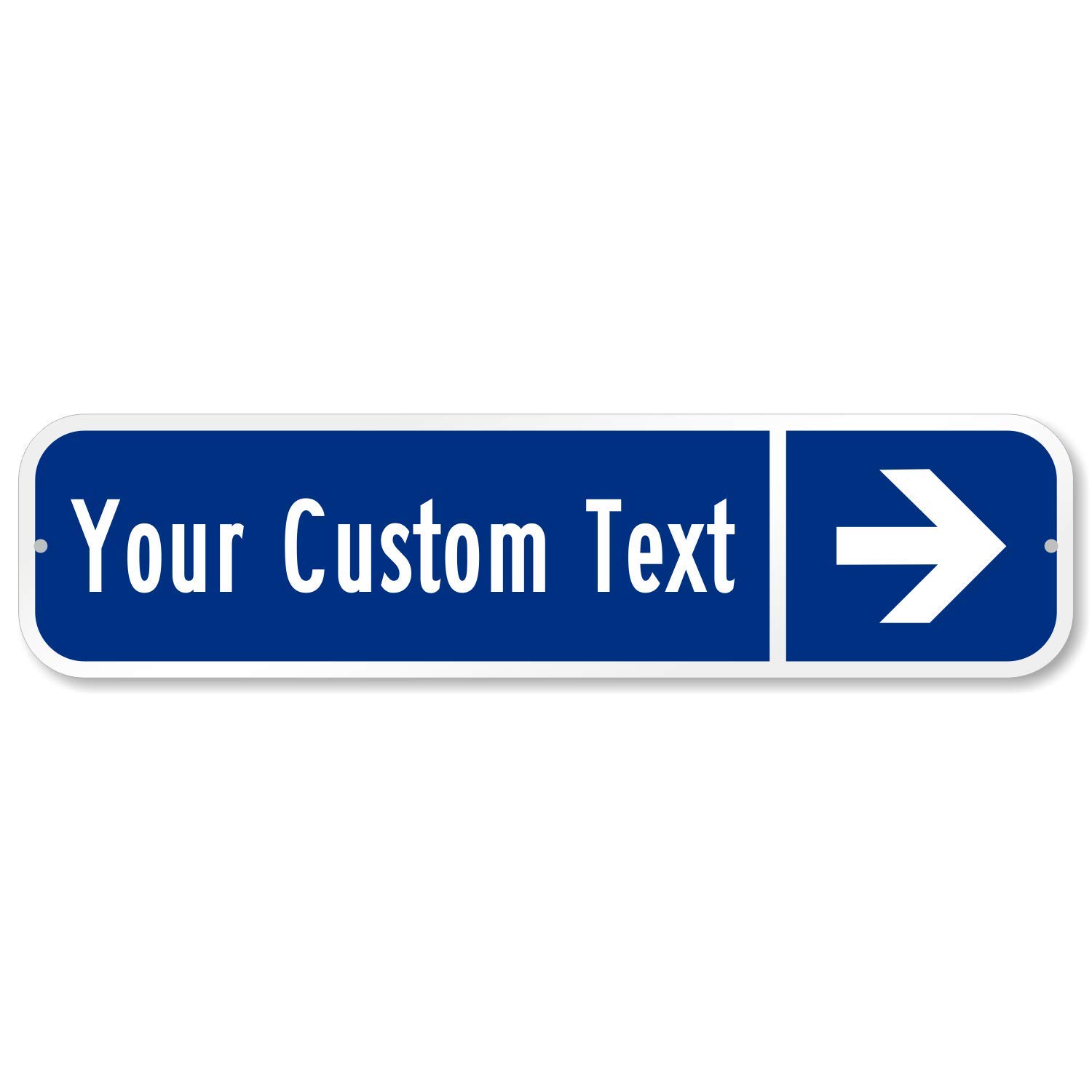 SmartSign Customize Your Own Blue Street Sign with Right Arrow | 6" x 24" Aluminum