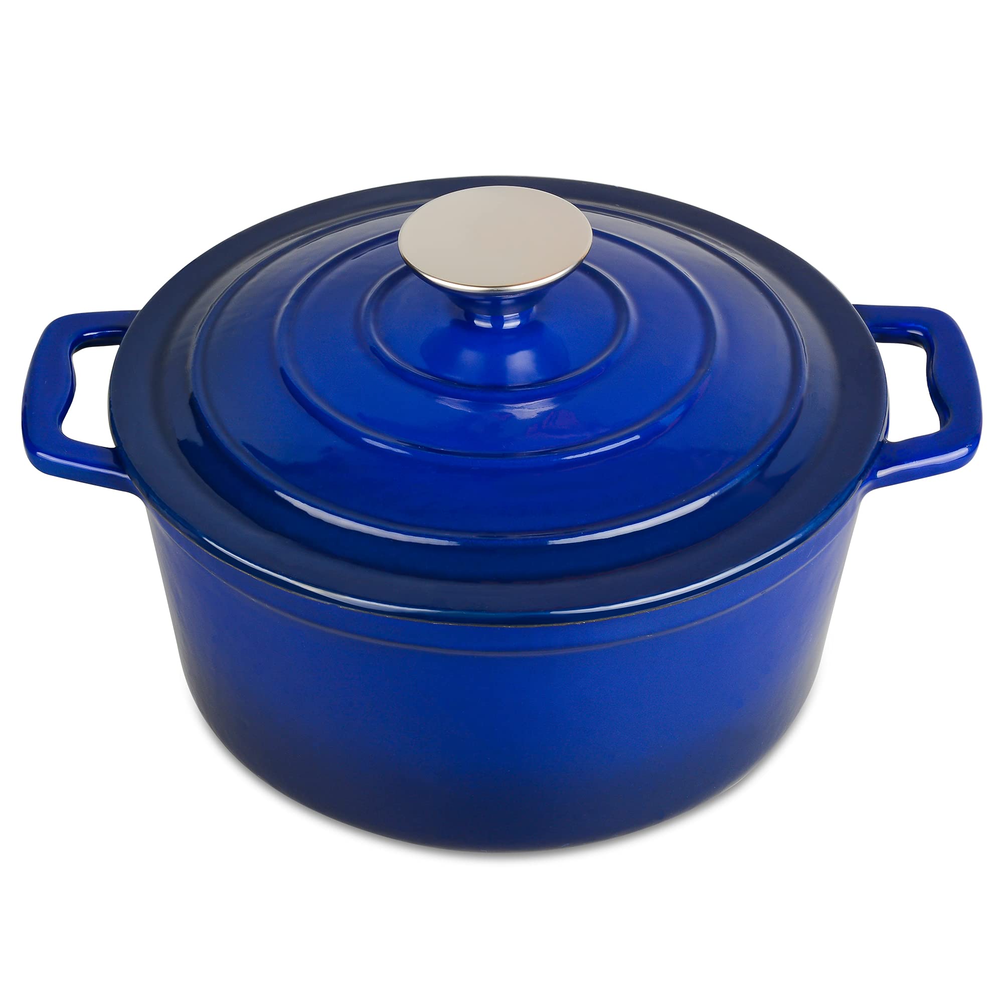 WESMART 3 Quart Non-Stick Heavy-Duty Cast Iron Dutch Oven Pot w/Enamel Coating, Large Loop Handles, for Baking, Roasting, Braising, Gas, Electric, Induction, Oven Compatible, 3 Qt for 3-4 people