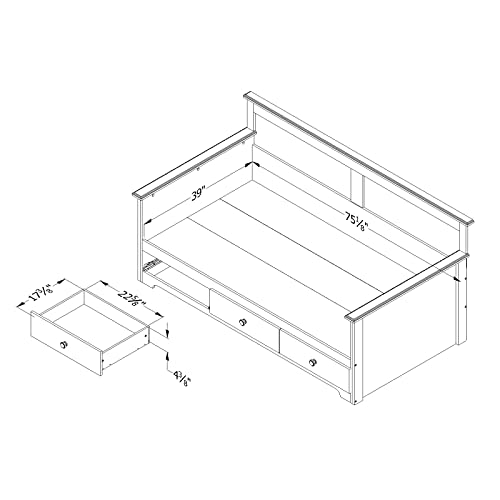 South Shore Daybed with 3 Storage Drawers, Blueberry