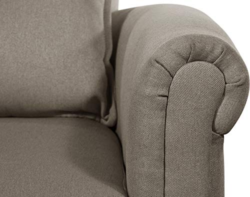 Serta Jackson Contemporary Accent Chair, Fabric Upholstery with Padded Round Arms, Deep Comfortable Seat and Pillow Back, Taupe