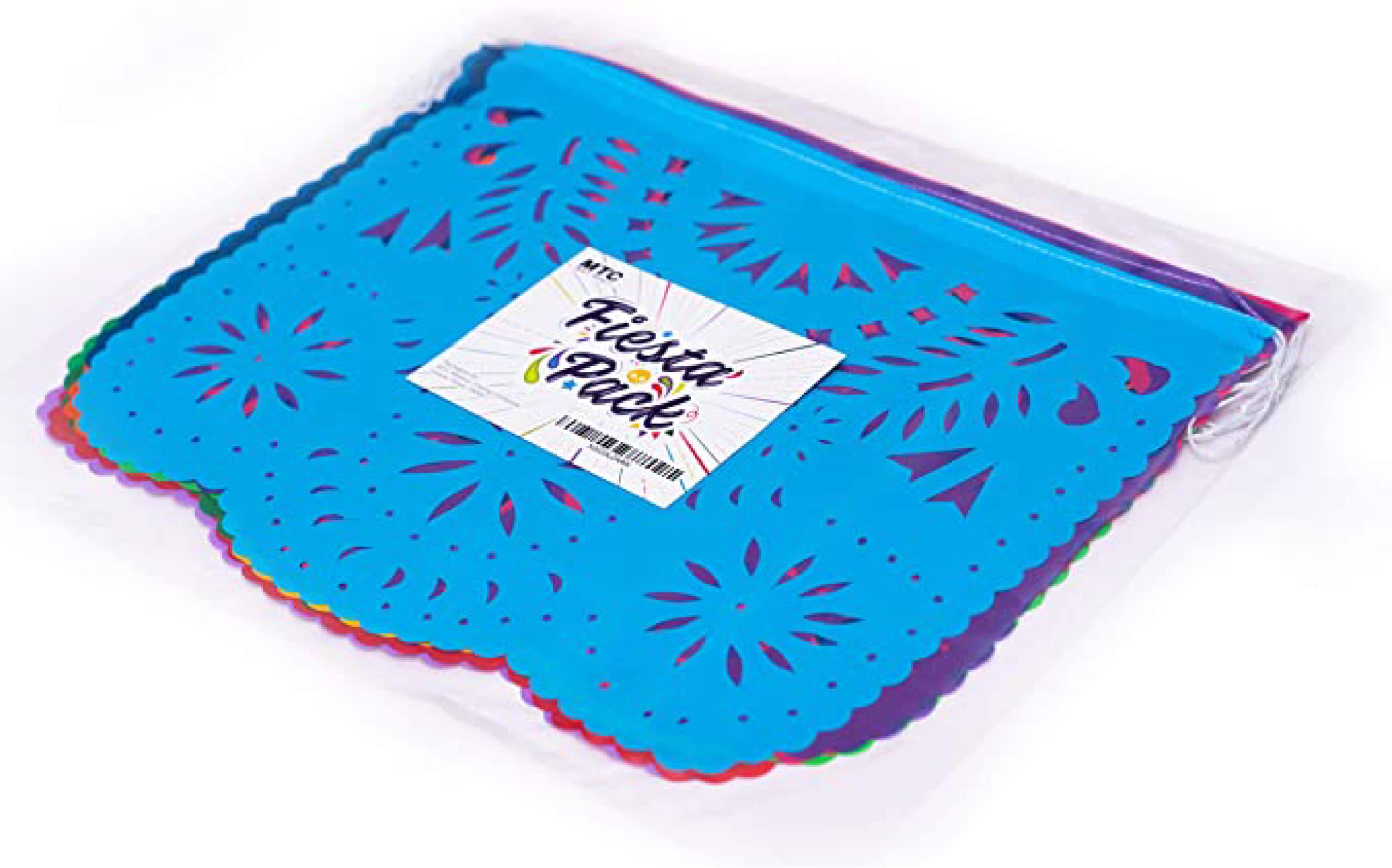 RICO RICO - Plastic Papel Picado 1 Pack, Ideal for a Mexican Fiesta, Cinco de Mayo, Mexican Themed Party and Fiesta Party Decorations,16 Feet Long - 10 Unique Designs.
