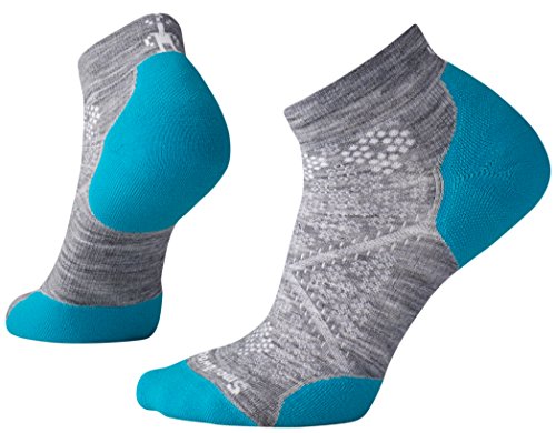 Smartwool Women's Phd Run Light Elite Low Cut Socks, Light Gray/Capri, Small