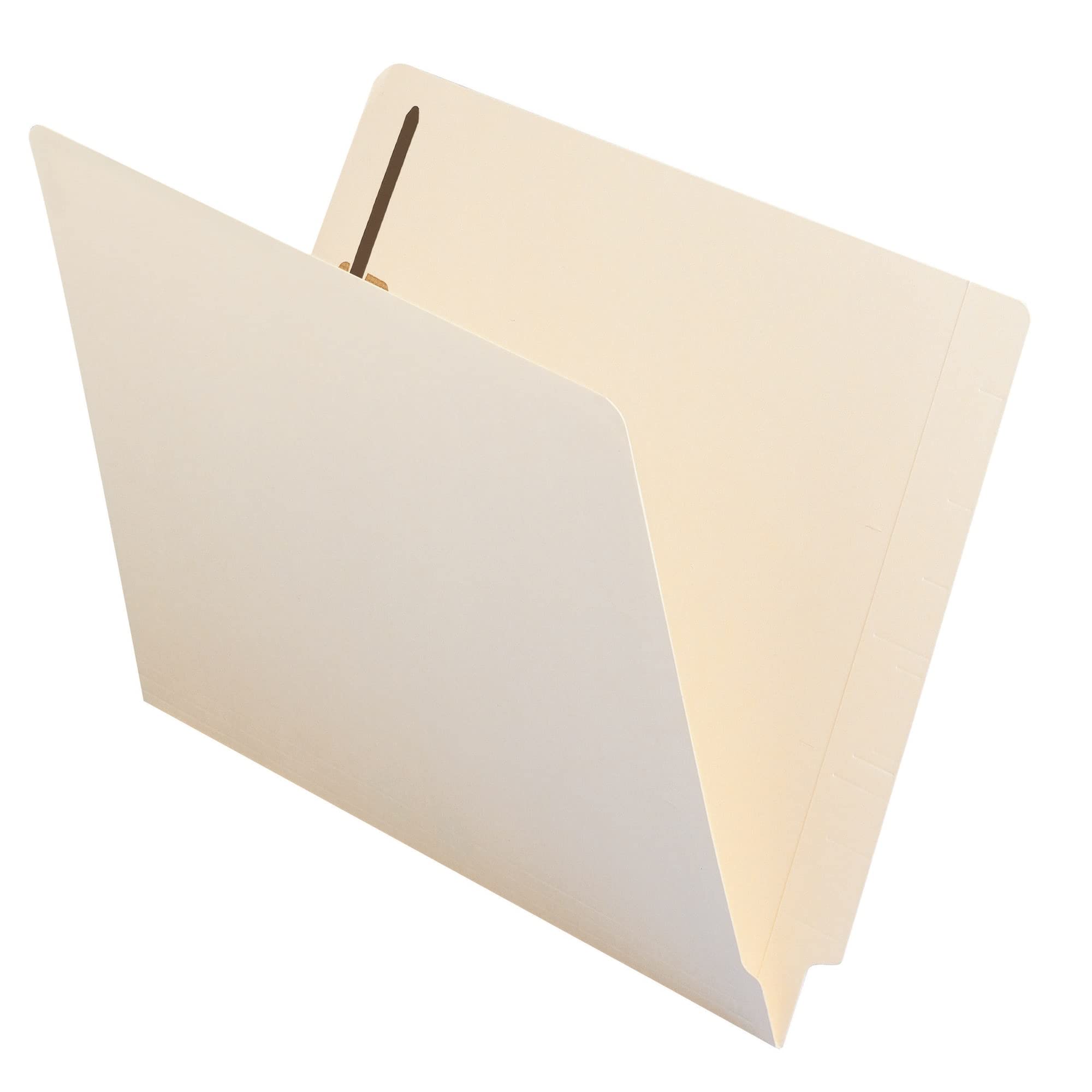 Smead Heavyweight End Tab Fastener File Folder, Shelf-MasterĀ® Reinforced Straight-Cut Tab, 2 Fasteners, Letter Size, Manila, 50 per Box (34215)