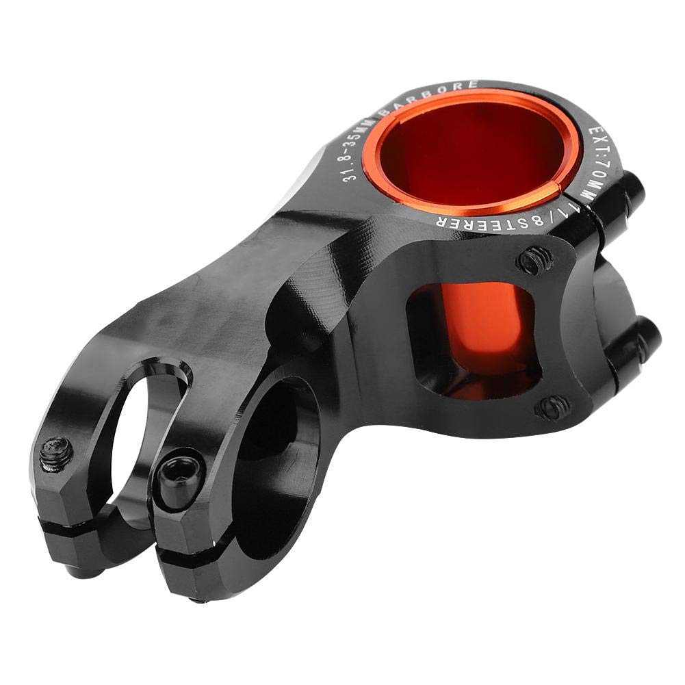 Stem, Lightweight Mountain Bike 17 Degree Alunimium Alloy Bike Tube Stem 31.8mm Replacement (Black)