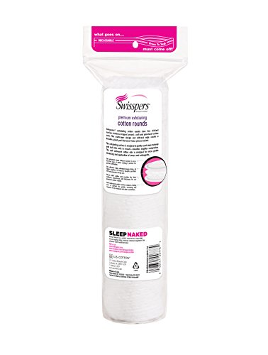 Swisspers Premium Exfoliating Rounds, 2 Distinct Raised Textured Surface, Cotton Facial Pads, 80 Count Re-closable Bag