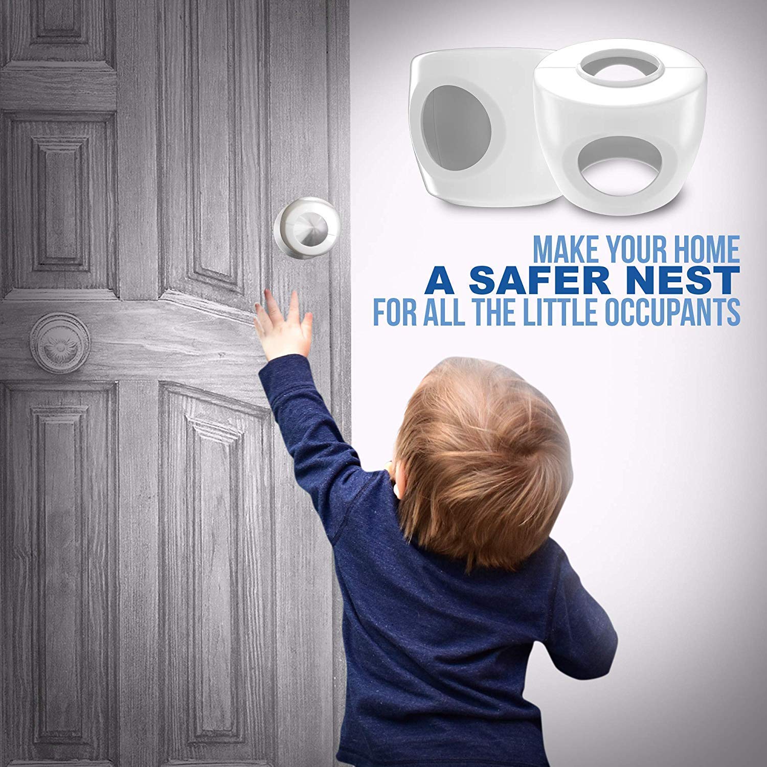 Tiny Patrol 8 Pack Baby Safety Childproof Door Knob Cover, Universal-Fit Most Knobs