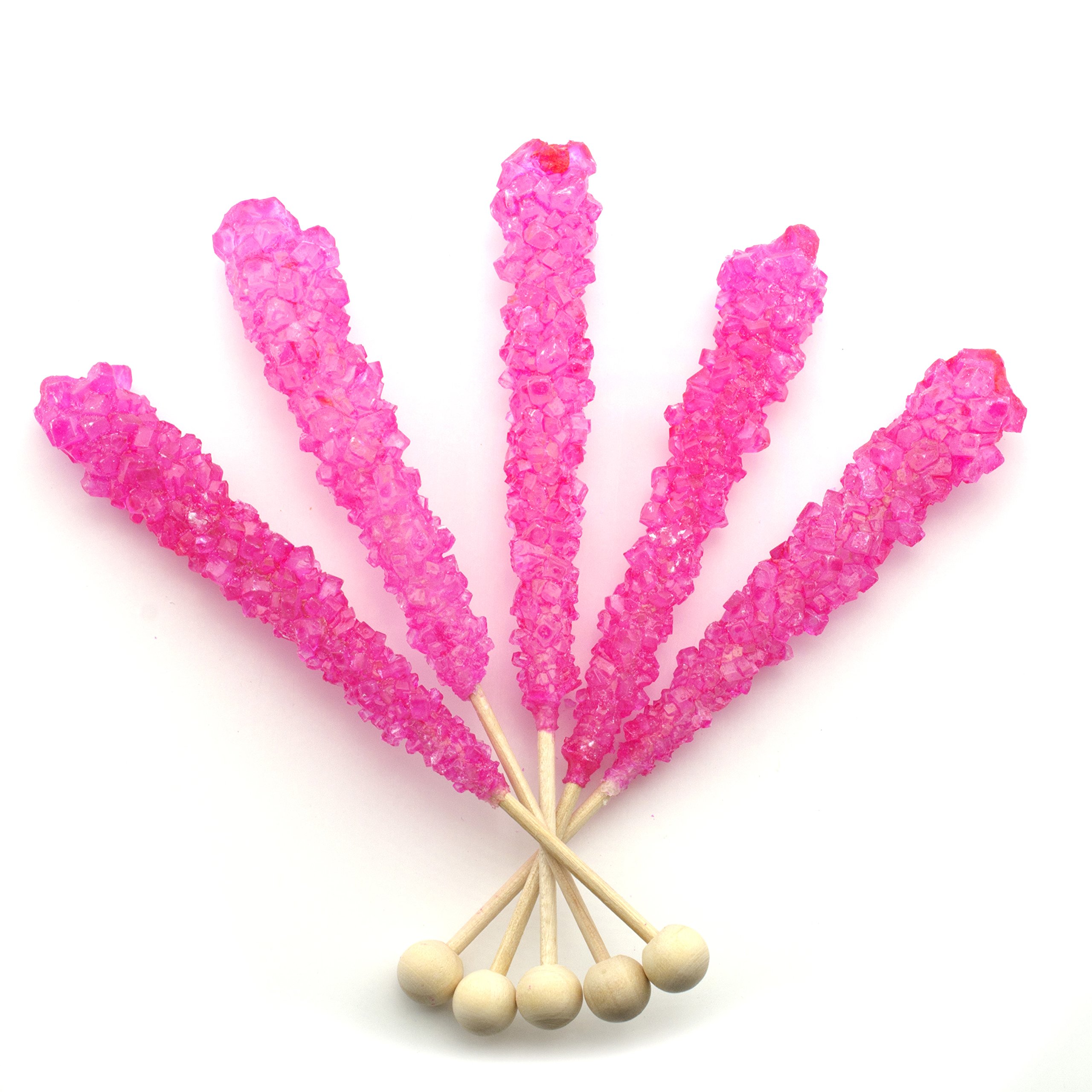 Rock Crystal Candy Sticks - Pink Cotton Candy (Cotton Candy, 12 Count)