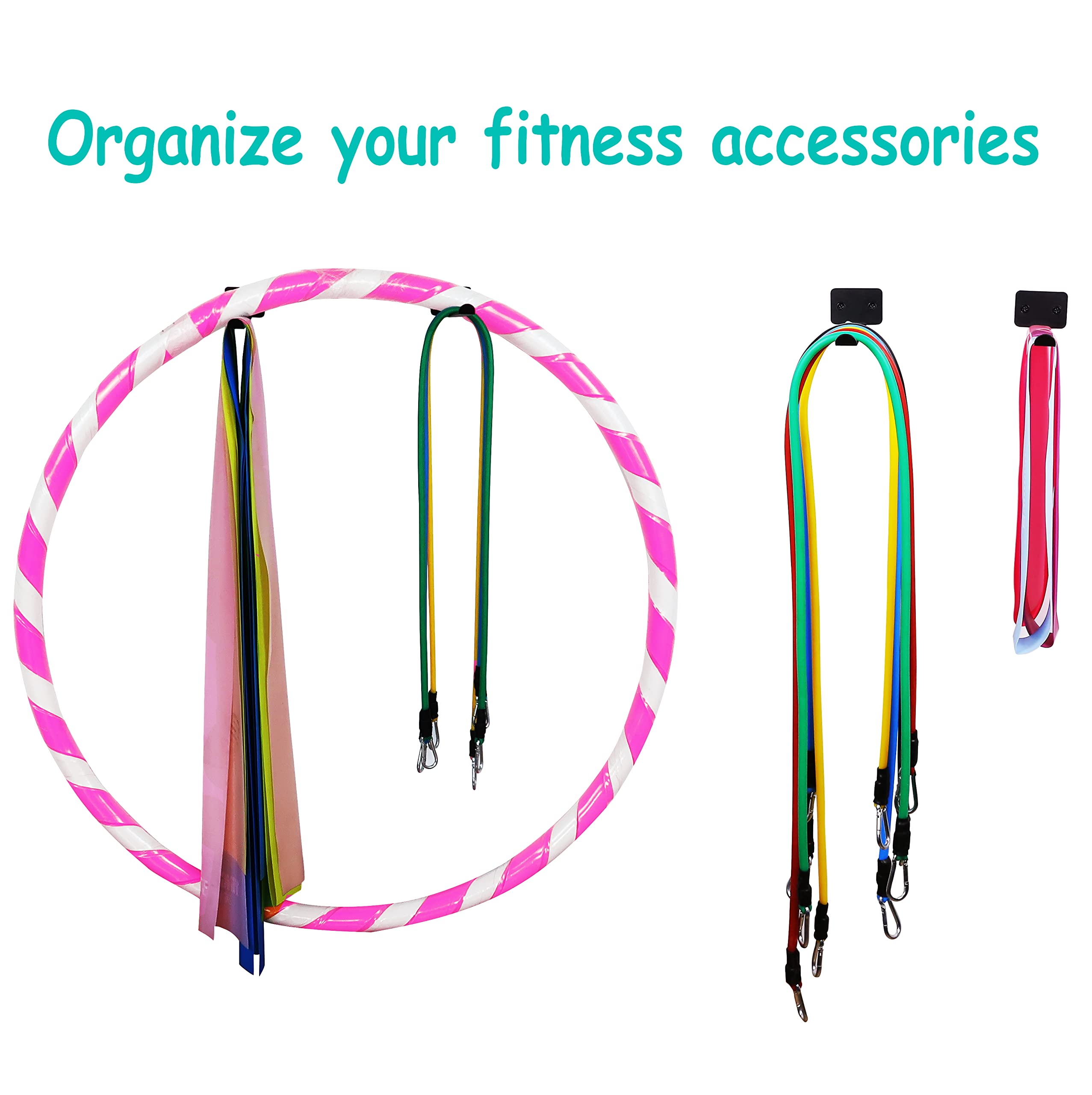 Yoga Mat Storage Rack Wall Mounted Wall Holder,4 Pcs 2 Set Multi Purpose Exercise Mat Wall Hanger Wall Hooks for Storing Yoga Mats,Yoga Blocks, Foam Roller,Exercise Mat