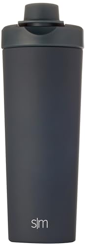 Simple Modern Plastic Protein Shaker Bottle with Ball 24oz | Shaker Cup for Protein Mixes, Shakes and Pre Workout | Rally Collection | Graphite