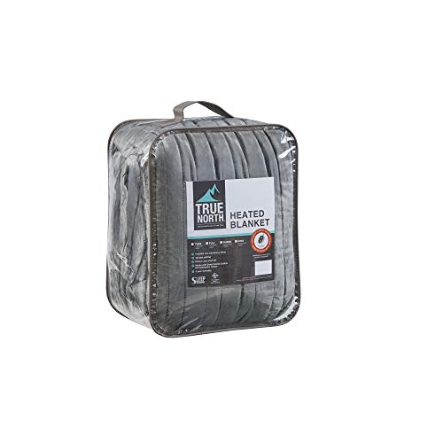 True North by Sleep Philosophy Heated Ultra Soft Plush Reverse to Sherpa Auto Shut Off Electric Blanket with Two 20 Heat Level Setting Controllers and Bonus Automatic Timer, Queen: 84x90", Grey
