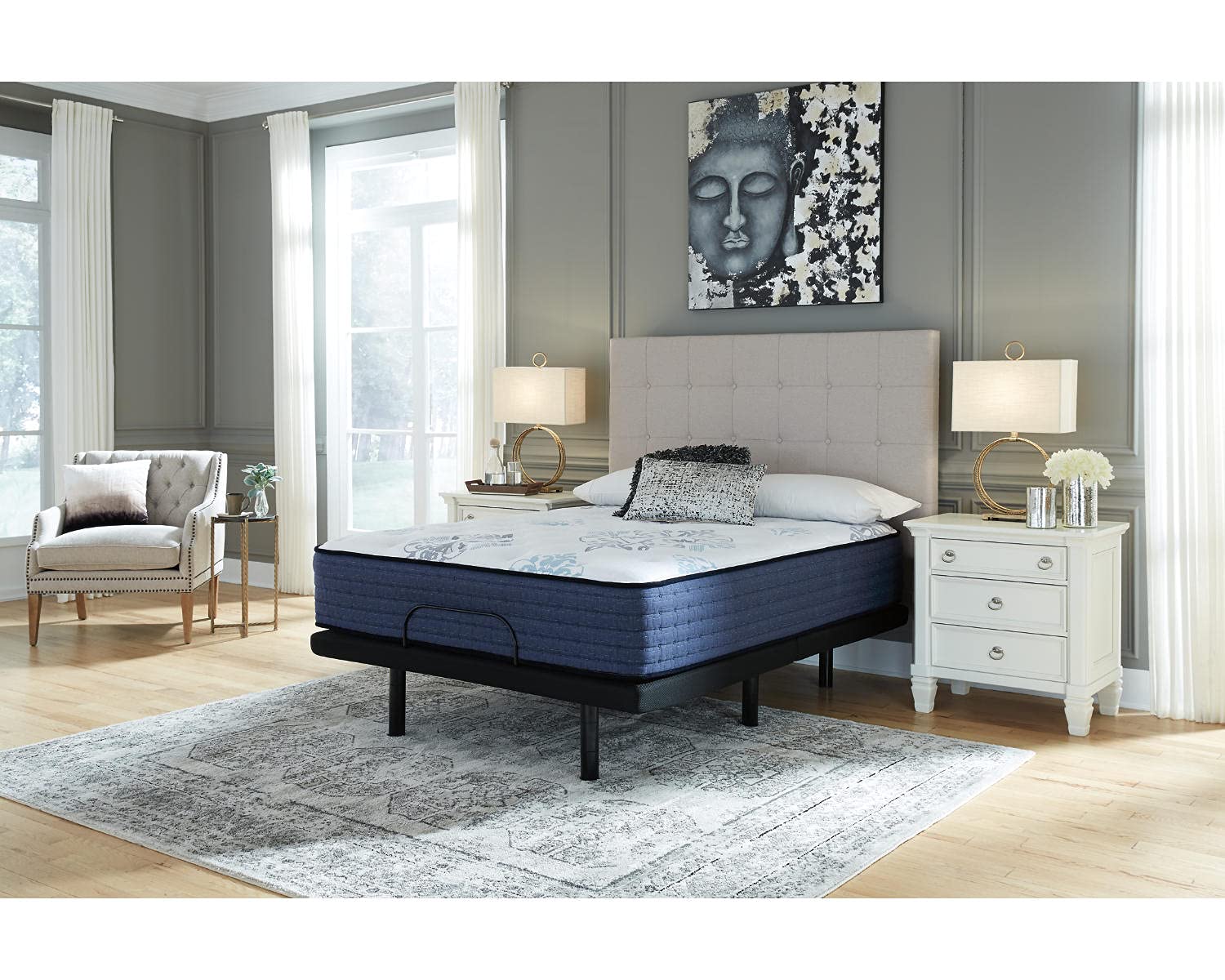 Signature Design by Ashley King Size Mt Dana 16 Inch Plush Eurotop Hybrid Mattress with Gel Memory Foam for Lumbar Support