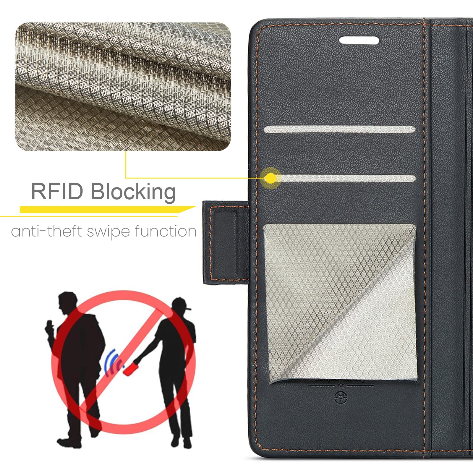 Taneny Case for Samsung Galaxy Z Fold 5 Case (2023),PU Leather Wallet Flip Folio Case with Card Holder RFID Blocking Kickstand Shockproof Phone Cover for Samsung Galaxy Z Fold 5 5G 2023 (Black)