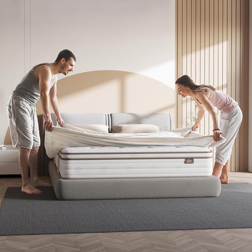 TeQsli Full Mattress 10 Inch, Sleep Cooler Eggshell Memory Foam and 7 Zone Pocket Innerspring Hybrid Mattress Medium Firm, Full Bed Mattress in a Box, 100-Night Trial, 10-Year Support