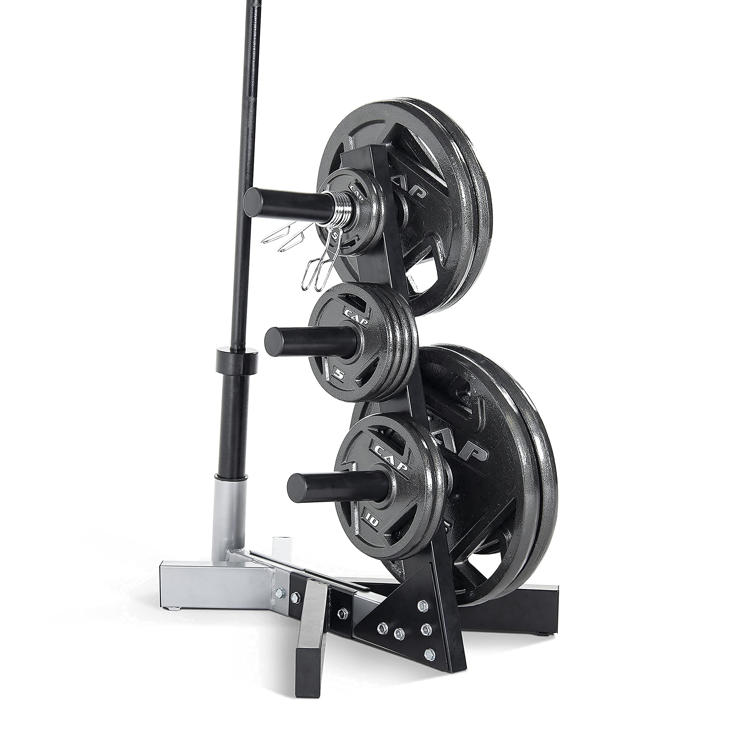 WF Athletic Supply Cast Iron 2-Inch Olympic Grip Plate for Strength Training, Muscle Toning, Weight Loss & CrossFit - Charcoal, 10LB, Set of 4