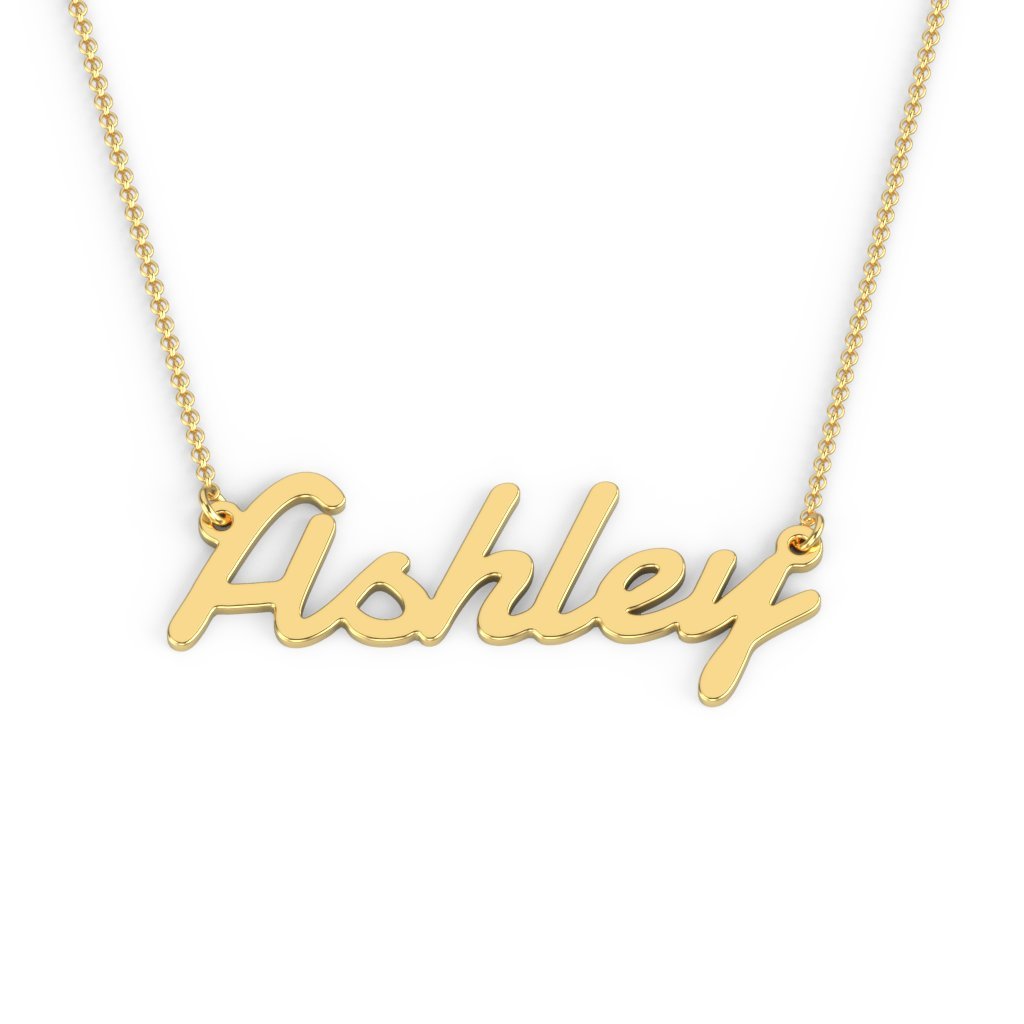 TSD 10K Yellow Gold Personalized Name Necklace with a 18" Chain in Damion Font by JEWLR*