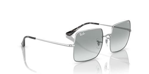 Ray-Ban Women's RB1971 Square Evolve Polarized Sunglasses, Silver/Photochromic Azure Gradient Blue, 54 mm + 1