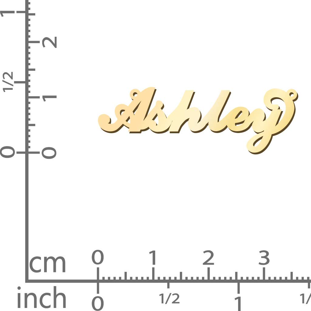 TSD 14K Yellow Gold Personalized Name Necklace with a 16" Chain in Flourish Font by JEWLR*