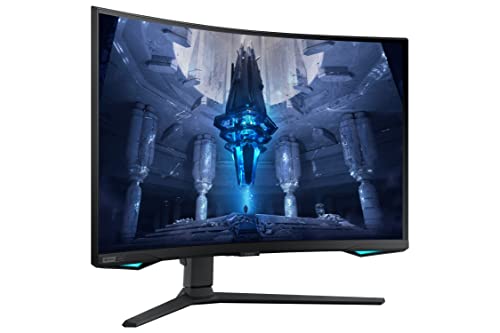 SAMSUNG 32" Odyssey Neo G7 4K UHD 165Hz 1ms G-Sync 1000R Curved Gaming Monitor, Quantum HDR2000, AMD FreeSync Premium Pro, Ultrawide Game View, DisplayPort, HDMI, Height Adjustable Stand, Black, 2022