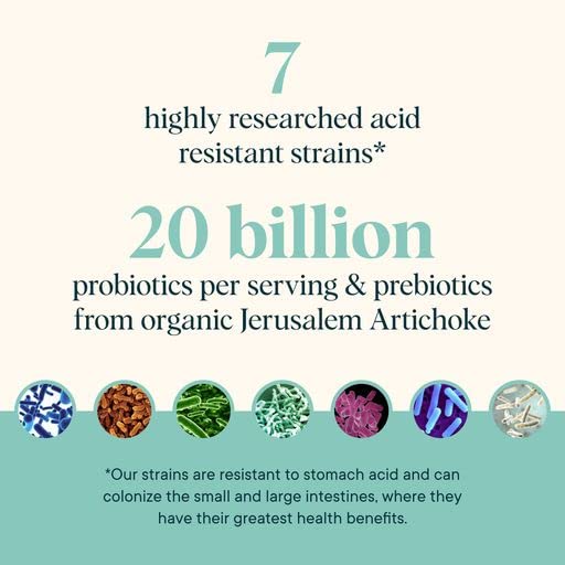 Ora Organic Prebiotic and Probiotic Powder Supplement - 20 Billion Probiotics, 7 Strains for Best Prebiotic Powder, Non-GMO, Probiotics for Women, Men & Kids - Apple Raspberry Flavor, 30 Servingsā¦