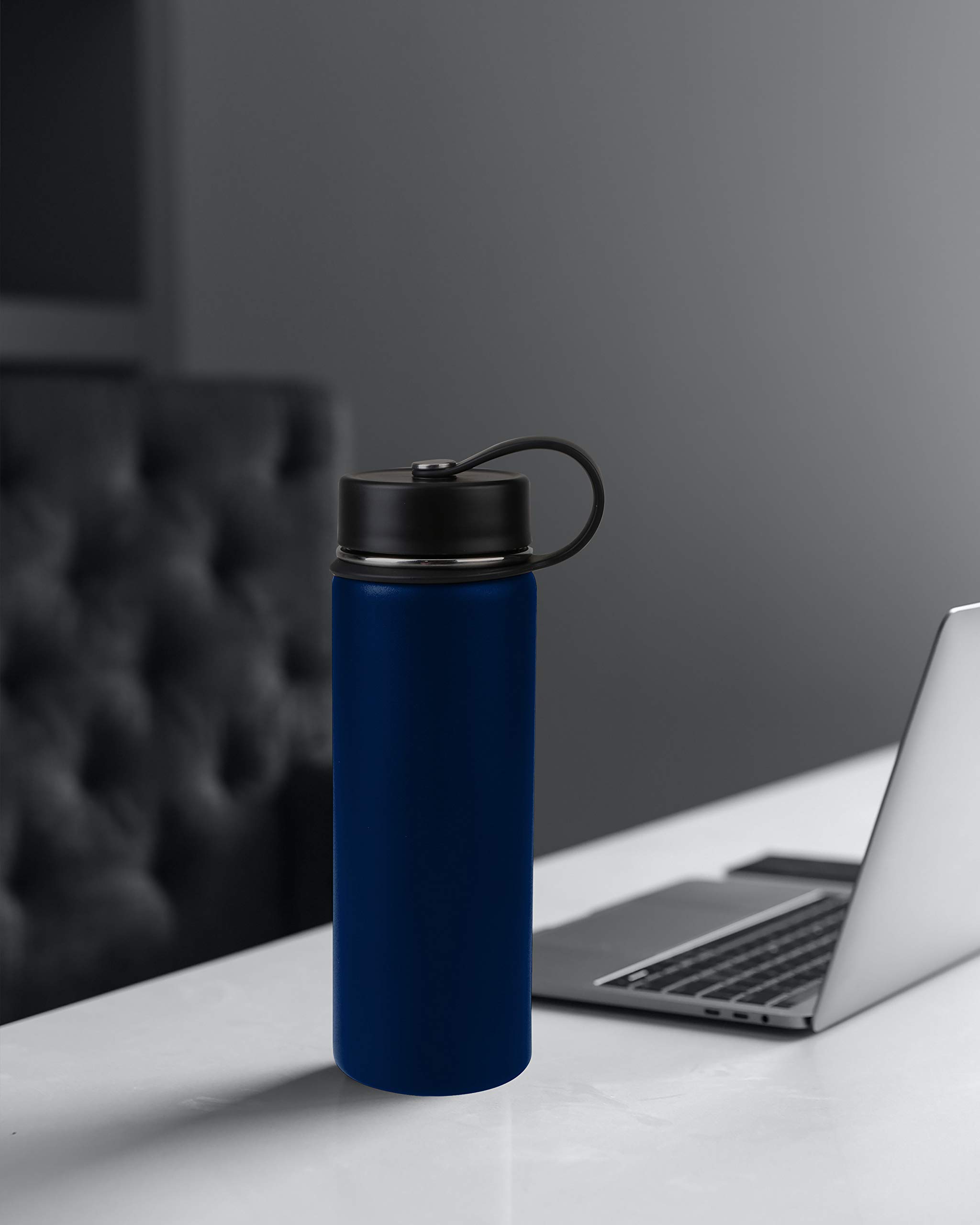 Tahoe Trails 40 oz Double Wall Vacuum Insulated Stainless Steel Water Bottle, Deep Blue