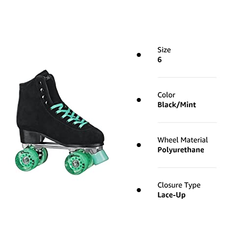 Roller Derby Elite Driftr Roller Skates (6, Black/Mint)