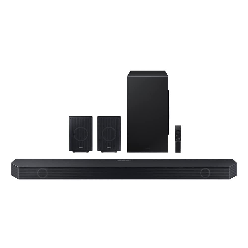 SAMSUNG QN65S95CAFXZA 65 inch HDR Quantum Dot OLED Smart TV 2023 Bundle 11.1.4 ch. Wireless Dolby Atmos HW-Q990C Soundbar and Rear Speakers