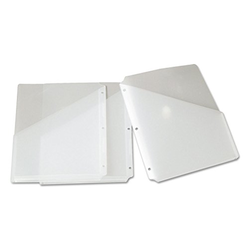 Smead Organized Up Poly Translucent Slash File Jacket, Three-Hole Punched, Letter Size, Clear, 5 per Pack (89506)