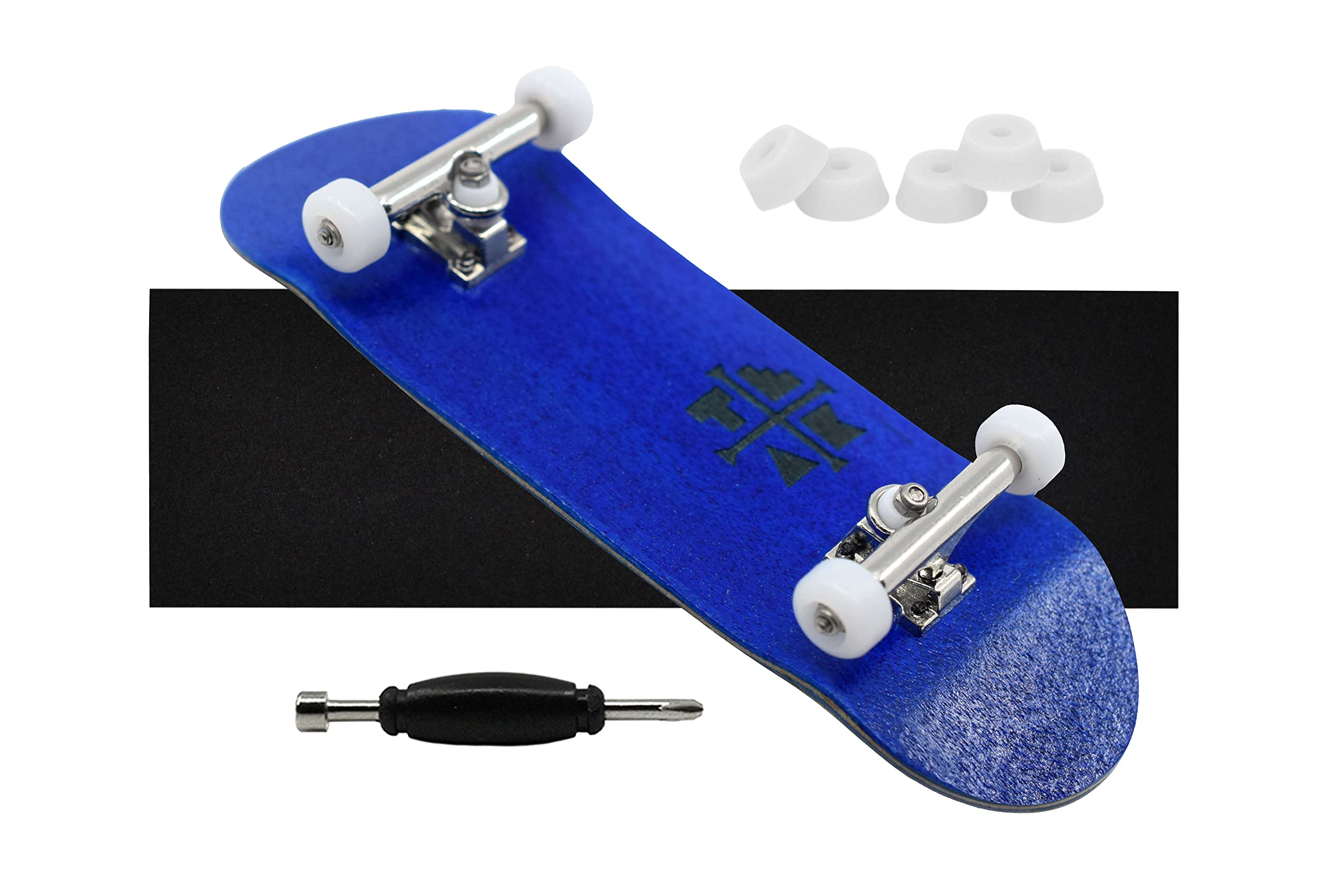 Teak Tuning Prolific Complete 32mm Fingerboard with Prodigy Trucks - Pre-Assembled - Blue Blizzard Edition - Upgraded Components, Pro Board Shape and Size, Bearing Wheels, and Locknuts
