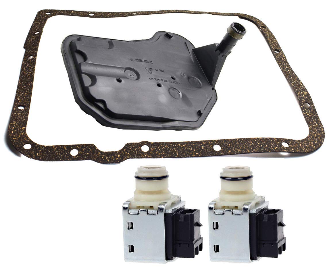 TOPEMAI 4L60E Shift Solenoid and 4L60E Transmission Filter Gasket kit Compatible with Cadillac Buick Blazer Astro Replace 24230298 24208576