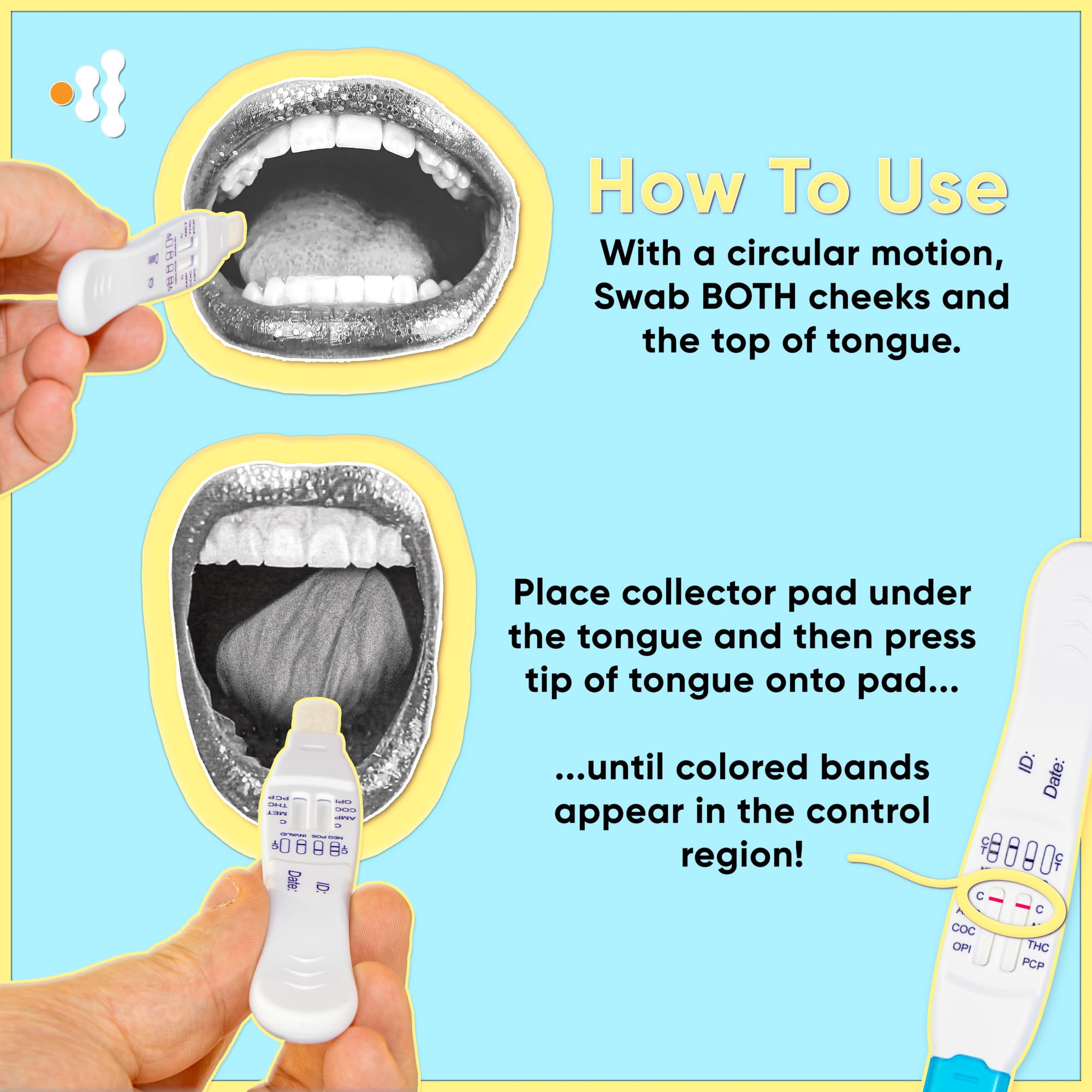 Prime Screen 6 Panel Multi-Drug Oral Fluid Test, One Step Employment and Insurance Testing (AMP, COC, MET, OPI, PCP, THC) - [2 Pack]