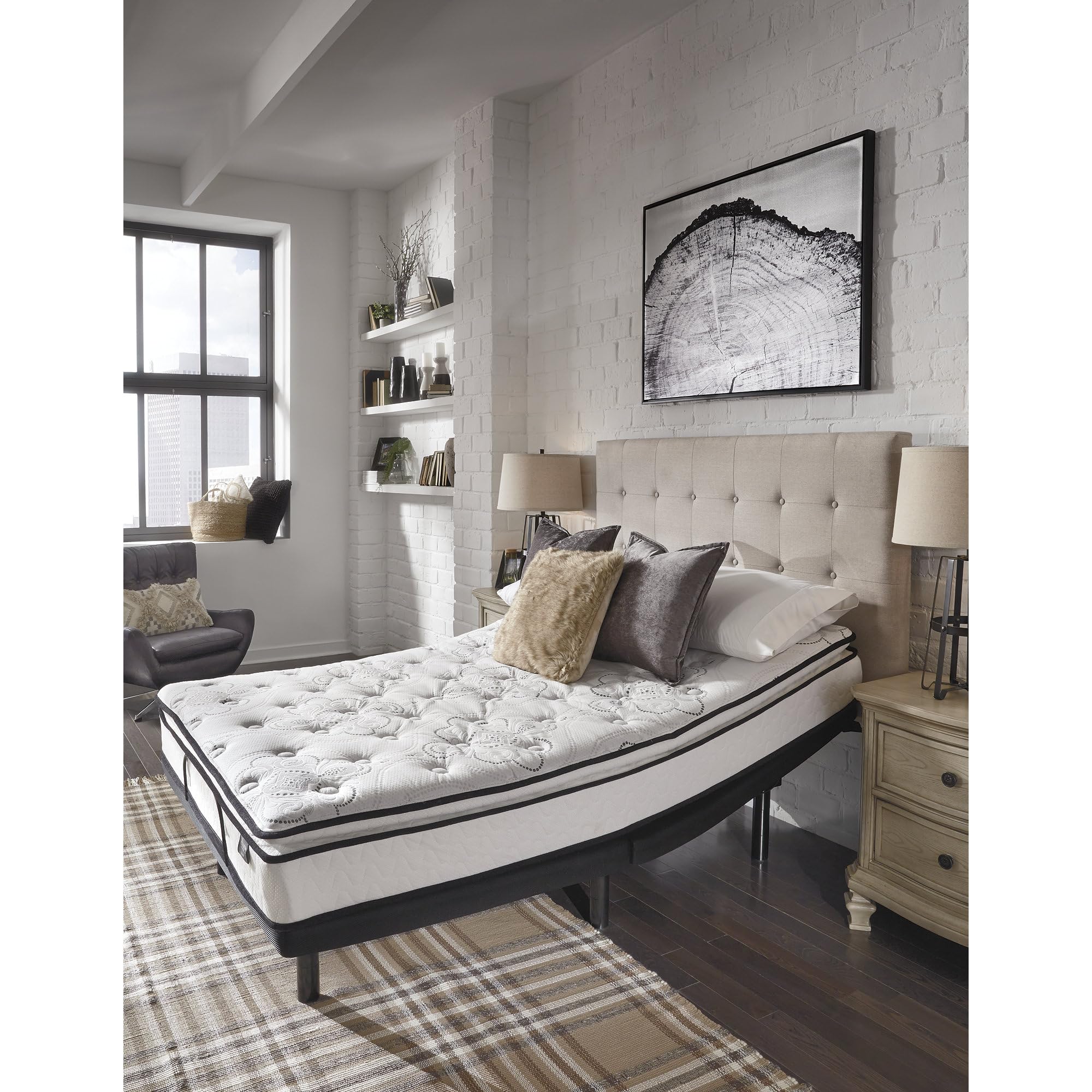 Signature Design by Ashley Full Size Bonnell 10 Inch Firm Pillowtop Hybrid Mattress with Cooling Gel Memory Foam