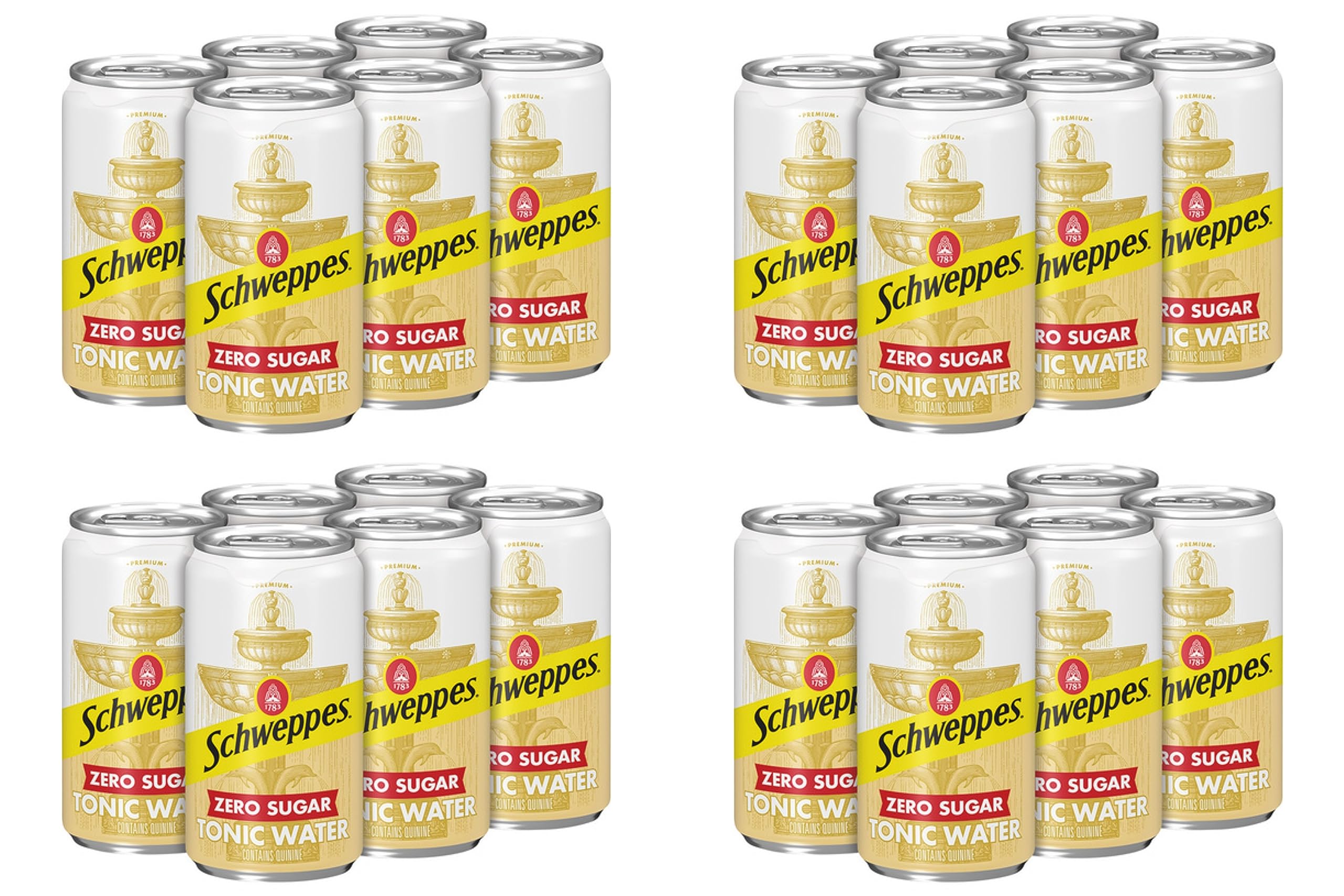 Schweppes Zero Sugar Tonic Water, Mini Cans, 7.5 oz, 24 Cans (Zero Sugar)