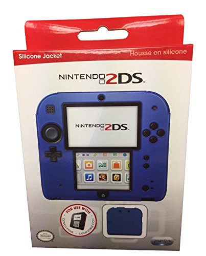 PdP Silicone Protective Case Compatible with Nintendo 2DS – Non-Slip Textured Grip Nintendo 2DS Case – Full Front and Back Protection 2DS Non-Screen Protector – Cute and Modern Colors (Blue)