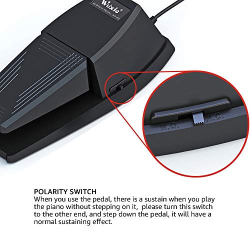 Wuxic new Sustain Pedal,Universal for Yamaha Casio Roland Korg Behringer Moo digital Piano and Midi Electronic keyboards