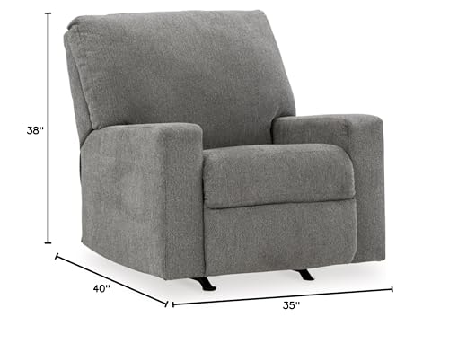 Signature Design by Ashley Deltona Casual Manual Rocker Recliner, Gray