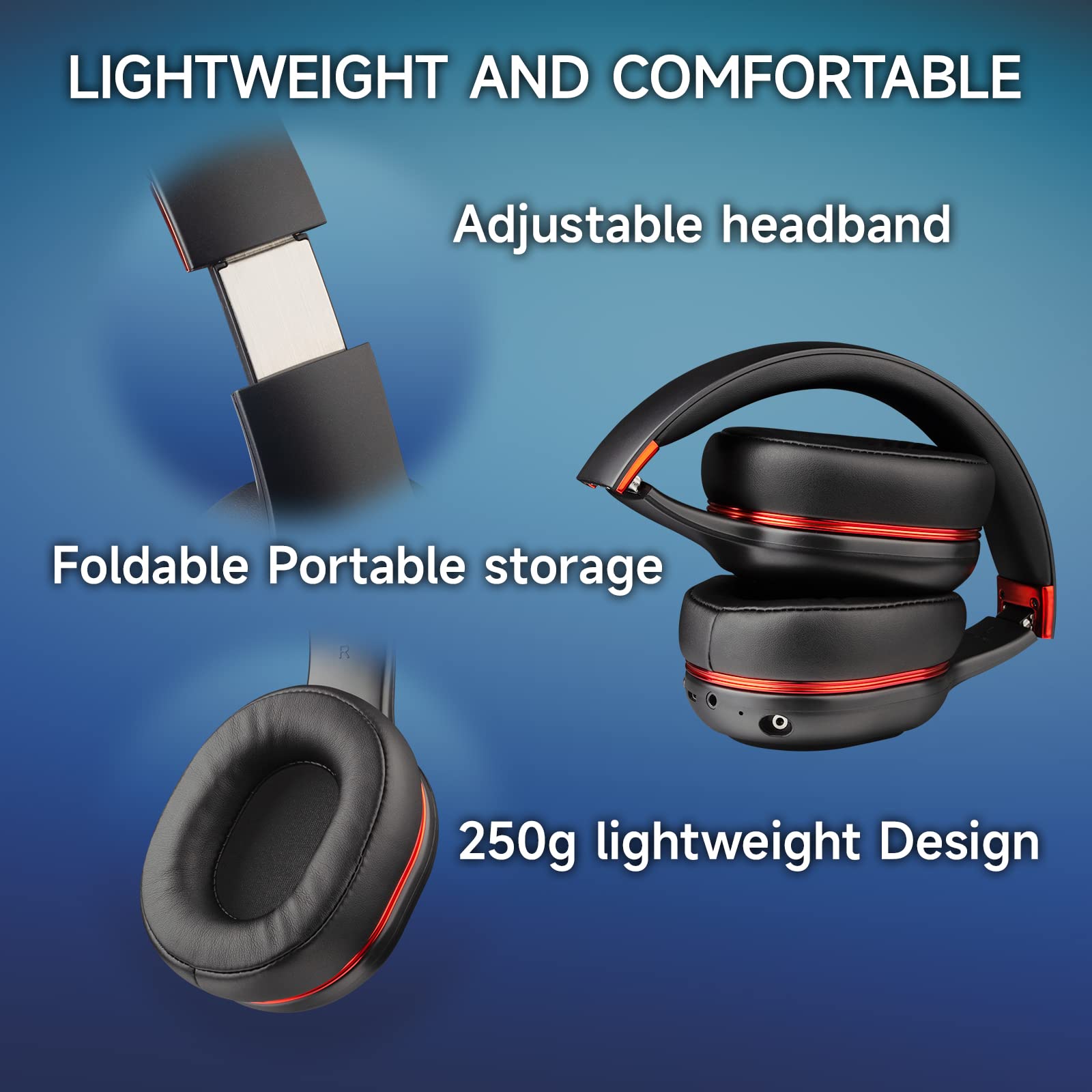 Wireless Gaming Headset, Bluetooth Gaming Headphones with Microphone Detachable Noise Canceling, 2.4GHz RGB Light for PS5 PS4 PC Phone Xbox Nintendo Switch (Black)