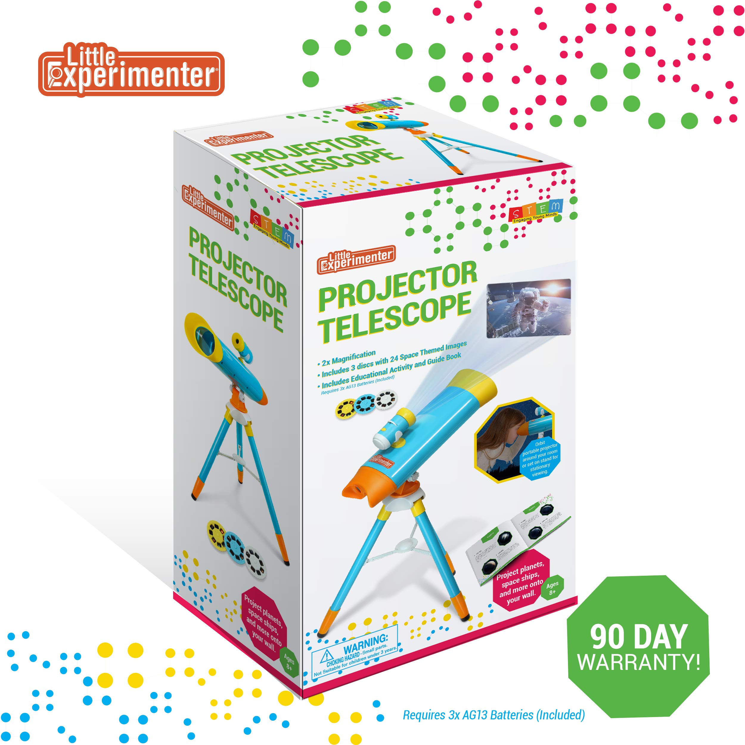 Telescope for Kids, Children's Telescopes & Projector, 24 Space Images & Educational Insights Book Included, Great STEM Activity Science Toys, Learning Gifts for Boys & Girls Ages 3 4 5 6-12 Year Old