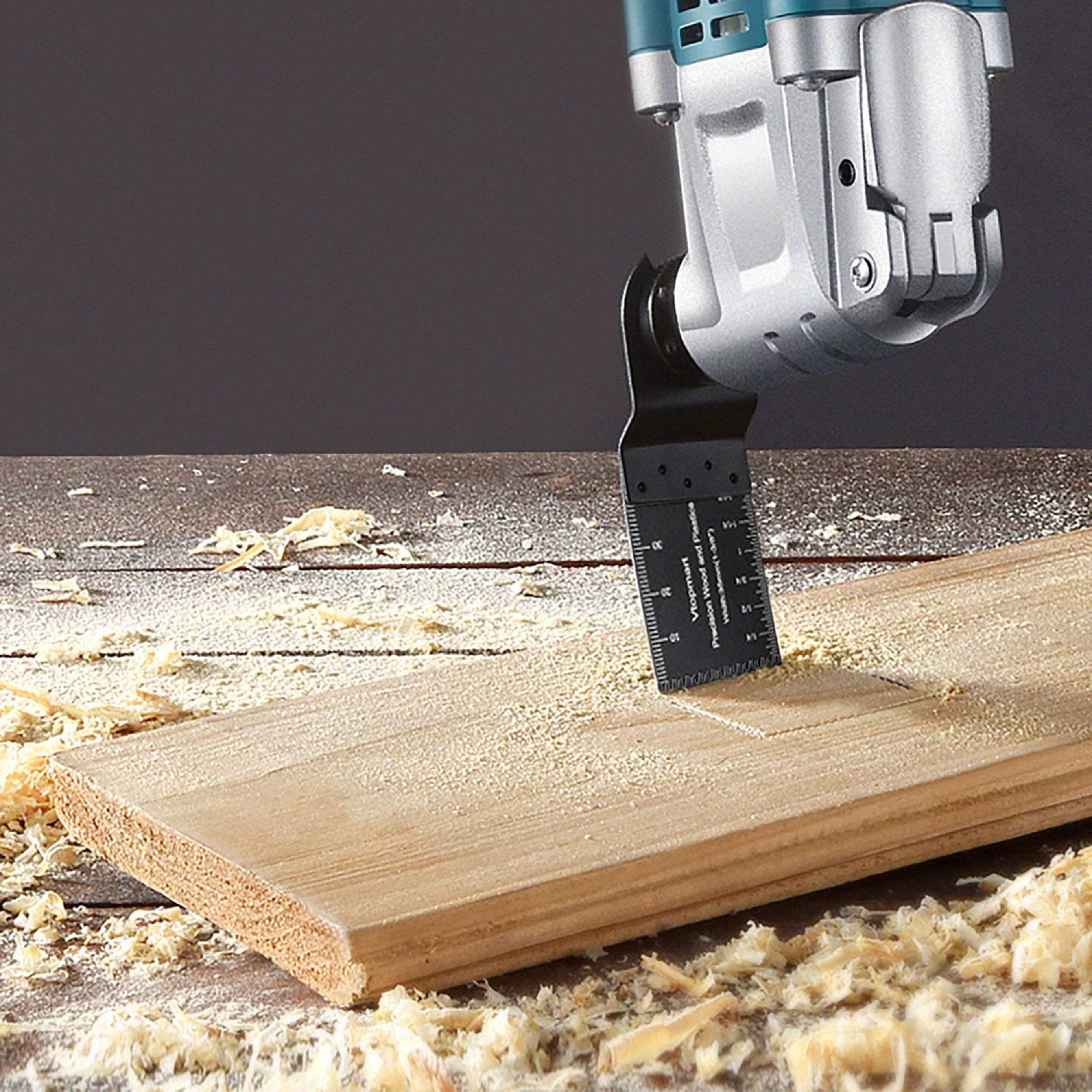 Vtopmart 15 Wood Metal Oscillating Multitool Quick Release Saw Blades Compatible with Fein Multimaster Bosch Makita Milwaukee Ryobi Porter Cable Black & Decker Craftsman Ridgid