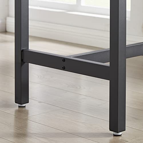 Tiophome PU Soft Seat with Backrest and Footrest,Modern Armless Kitchen Island Stool with Upholstered Cushion for Dining Room,Easy to Assemble,Rustic Brown, 5-Piece Bar Table Set for 4