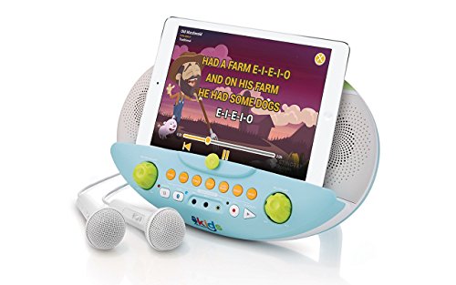 Singing Machine SMK1010 Kids Pedestal Karaoke System with Two Microphones, Stand and Voice Effects