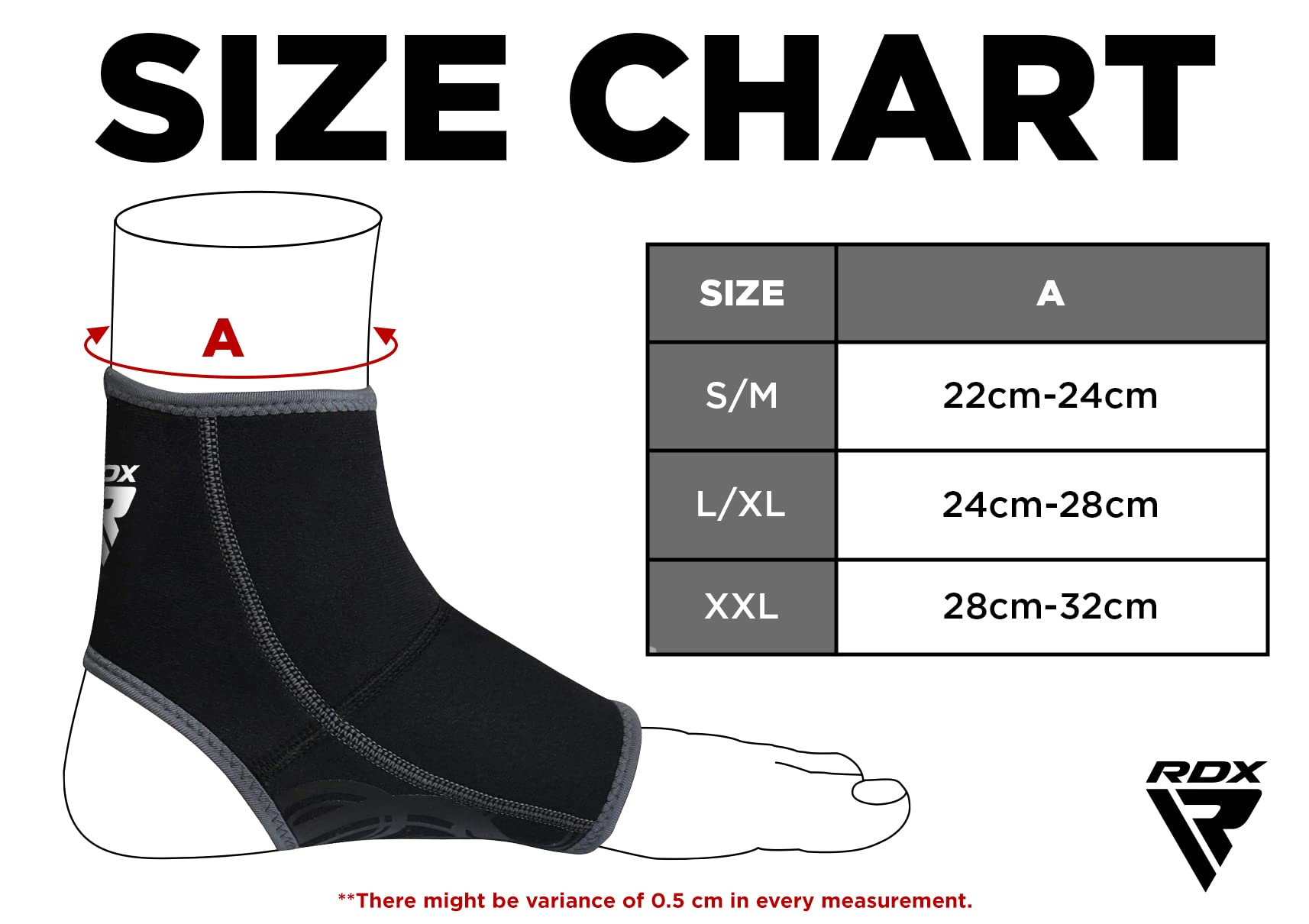 RDX Ankle Support Neoprene Brace Foot Guard MMA Pad Protector Achilles Tendon Pain Support (SOLD AS SINGLE ITEM)